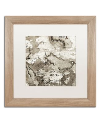 Alan Blaustein 'La Mappa II' Matted Framed Art - 16" x 16" - Macy's