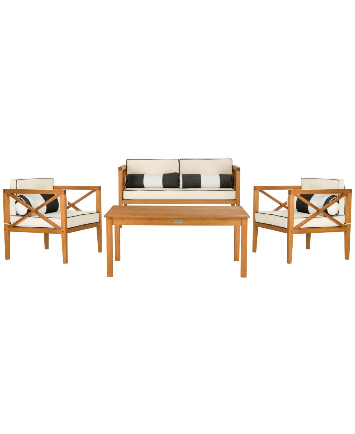 Click here for Nunzio 4Pc Outdoor Seating Set with Pillows - Teak prices