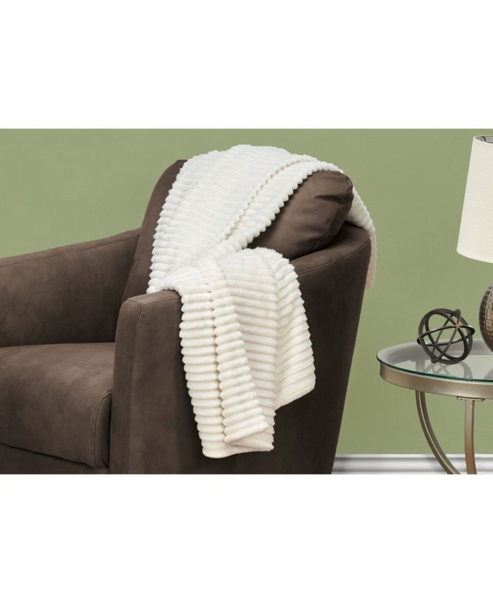 Monarch Specialties Ultra Soft Ribbed Style Throw - Macy's