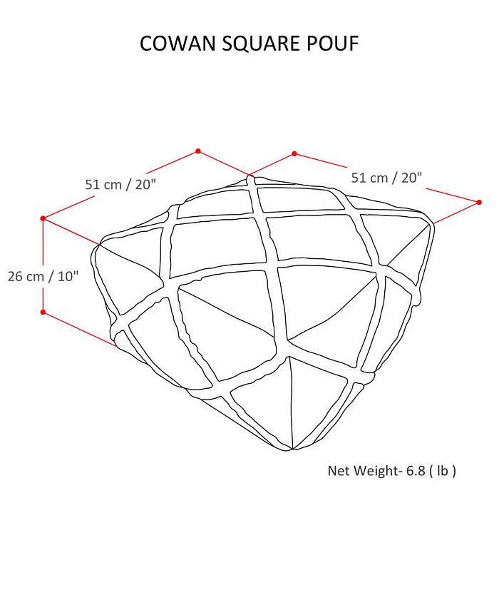 Simpli Home Cowan Square Pouf - Macy's