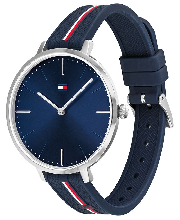 Tommy Hilfiger Women's Blue Silicone Strap Watch 38mm - Macy's