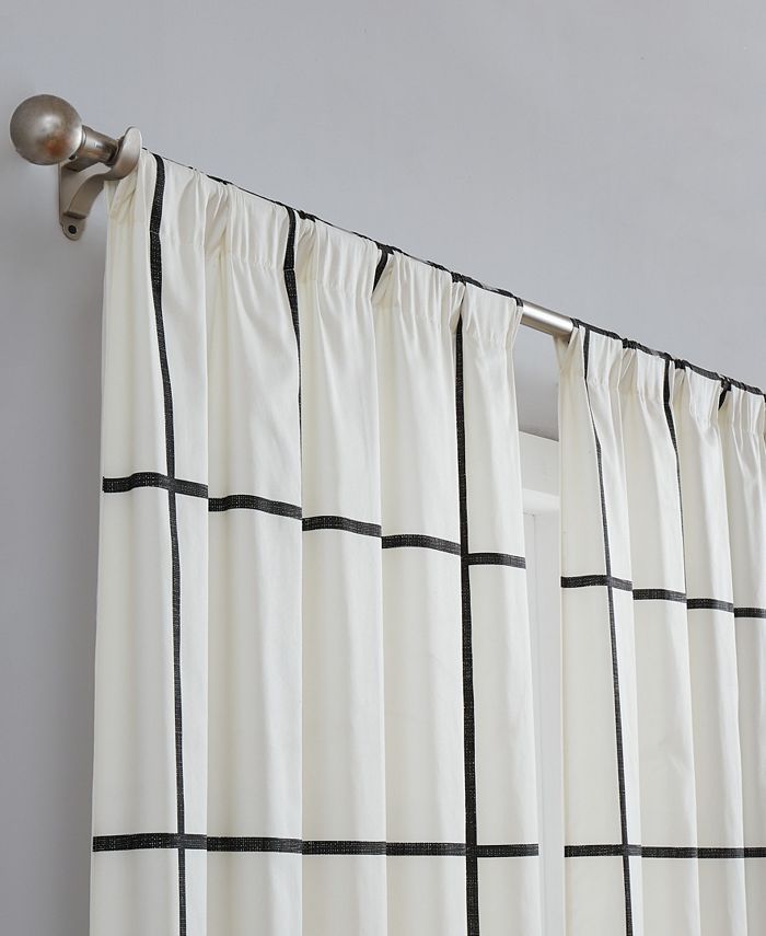 Truly Soft Kurt Windowpane Window Curtain, 50"x84" - Macy's