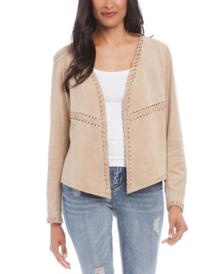 Karen Kane Whipstich Faux-Suede Jacket - Macy's
