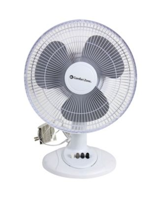 Comfort Zone Cz121Bw 12" Oscillating Table Fan - Macy's
