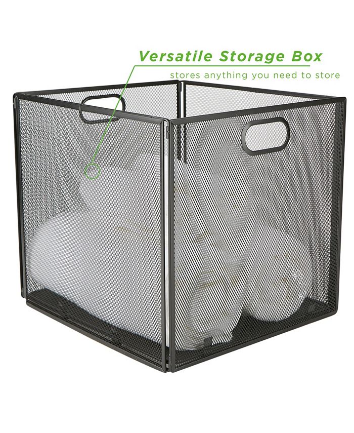 Mind Reader Mesh File Box With Handle, Collapsible Storage Basket - Macy's