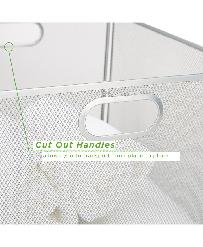 Mind Reader Mesh File Box With Handle, Collapsible Storage Basket - Macy's