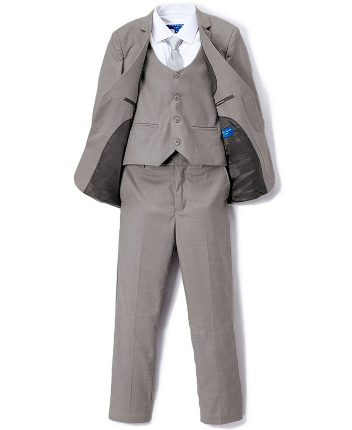 Perry Ellis Boy's 5-Piece Shirt, Tie, Jacket, Vest and Pants Solid Suit ...