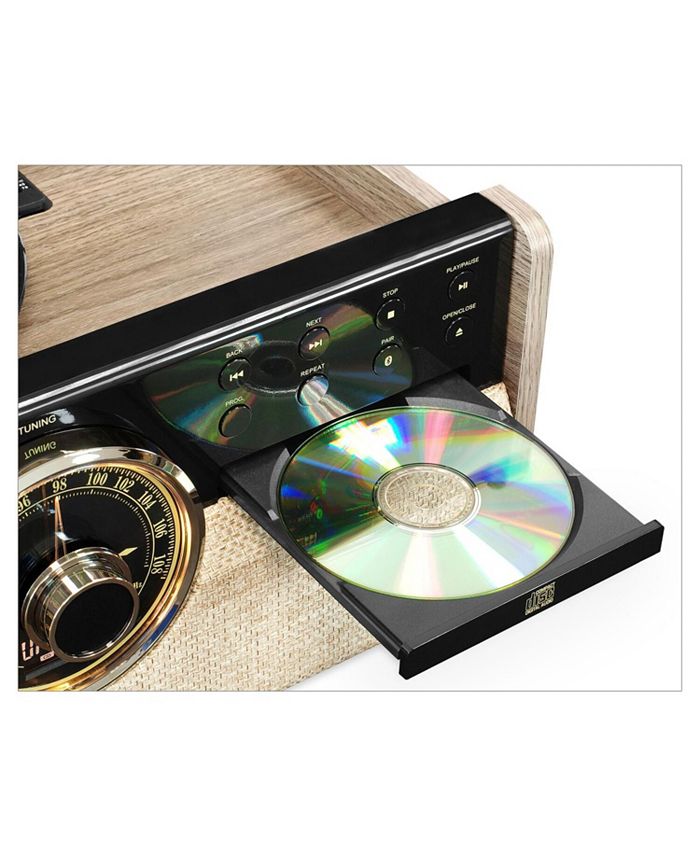 Victrola 6-in-1 Wood Empire Mid Century Modern Bluetooth Record Player ...