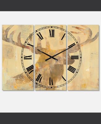 Designart Farmhouse 3 Panels Metal Wall Clock - Macy's