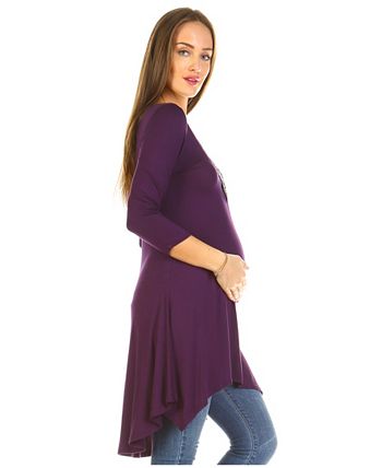 White Mark Maternity Calla Embellished Tunic Top - Macy's