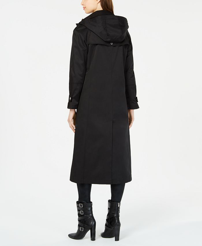 Calvin Klein Maxi Hooded Raincoat - Macy's