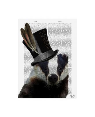 Fab Funky Steampunk Badger in Top Hat Woodland Canvas Art - 19.5" x 26 ...