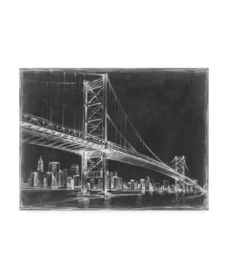 Ethan Harper Suspension Bridge Blueprint III Canvas Art - 37" x 49 ...
