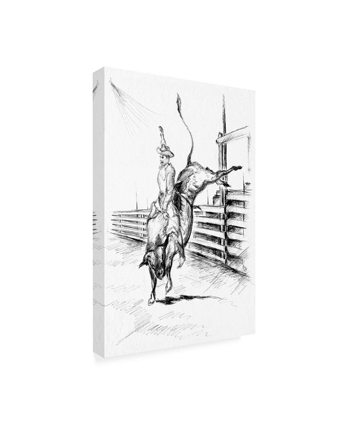 Trademark Global Peter Potter Rodeo Graphite Canvas Art - 27" x 33.5 ...