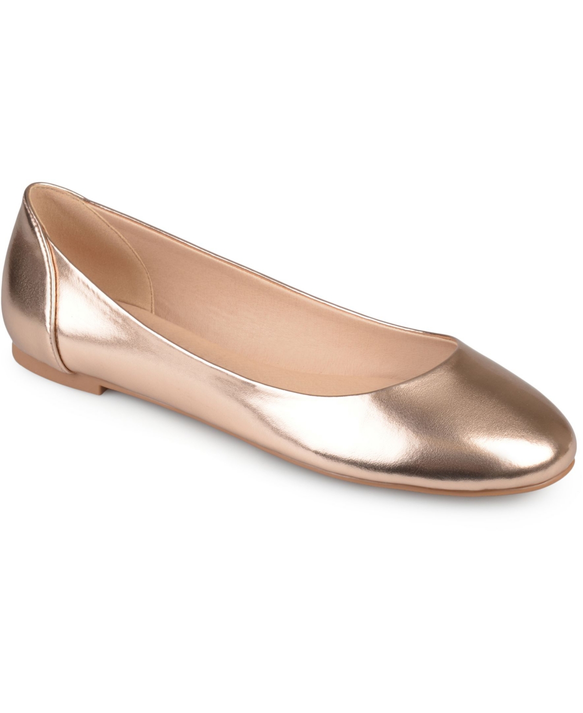 Journee Collection Womens Comfort Ballet Kavn Flats - Rose Gold Metallic