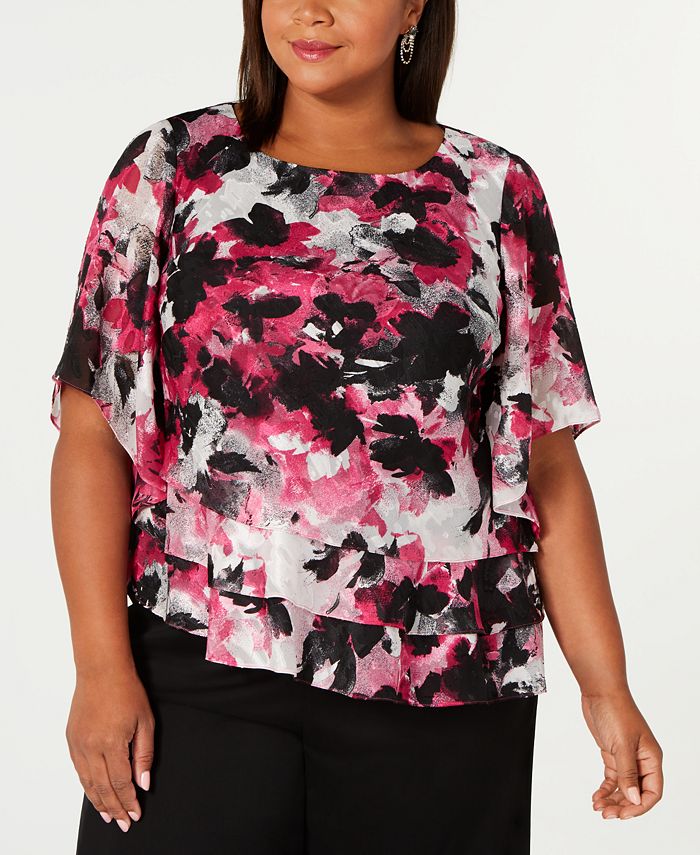 Alex Evenings Plus Size Printed Blouse Macys