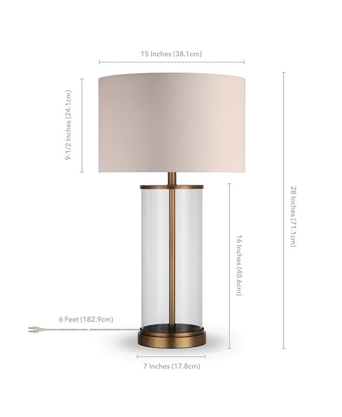 Hudson & Canal Rowan Table Lamp In Glass And Antique Brass - Macy's
