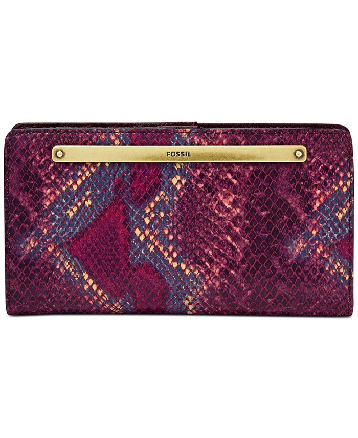 Fossil Liza Slim Leather Bifold Wallet - Macy's
