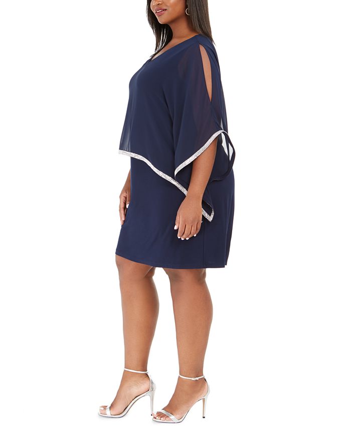 MSK Plus Size Rhinestone Overlay Dress - Macy's