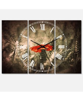 Designart Traditional 3 Panels Metal Wall Clock - Macy's