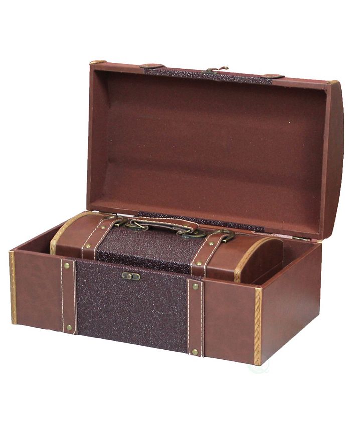 Vintiquewise Vintiquewise Set of Two Leather Designer Decorative ...