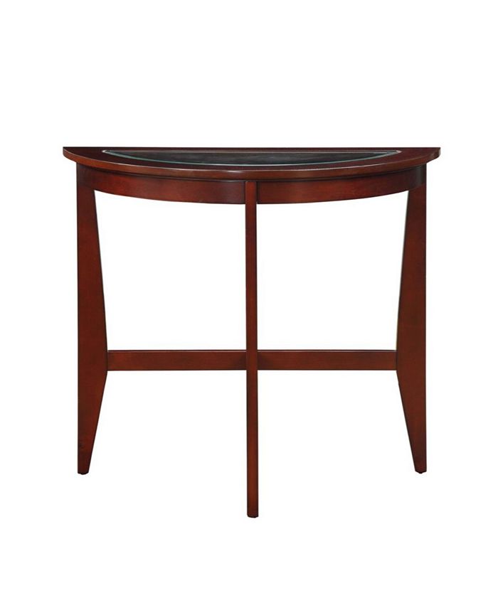 Benzara Wooden Console Table with Glass Top - Macy's