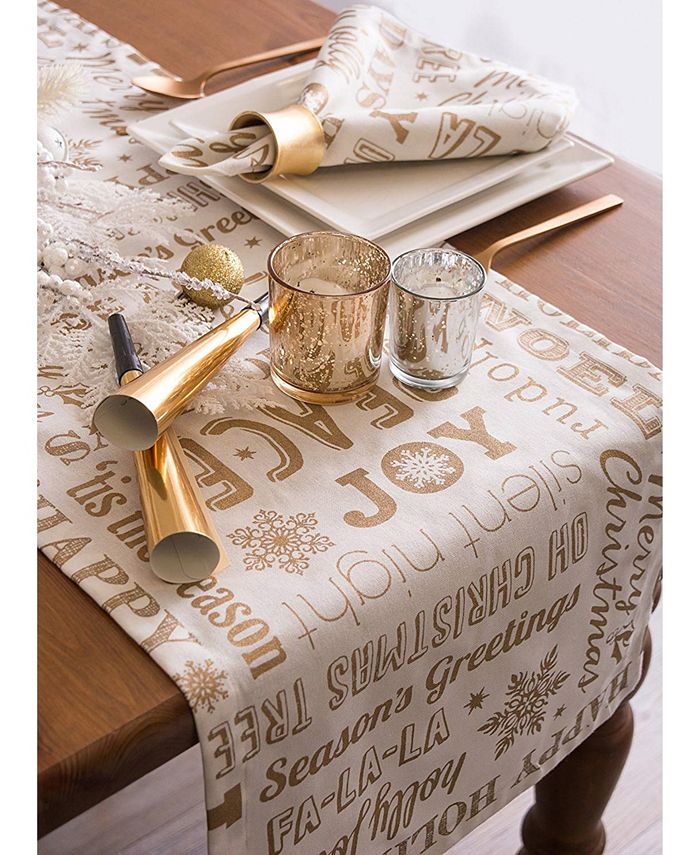 Design Imports Christmas Collage Table Runner - Macy's