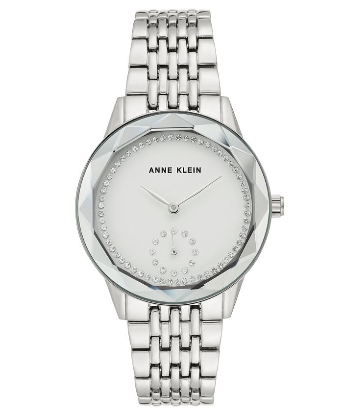Anne Klein Women's Silver-Tone Bracelet Watch 34mm - Macy's