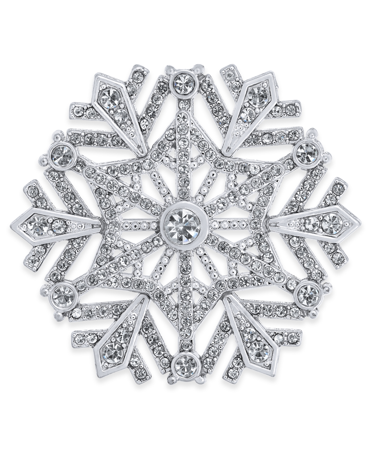 Click here for Holiday Lane Silver-Tone Crystal Snowflake Pin  Cr... prices