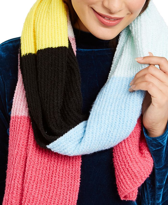 INC International Concepts INC Twisted Rib Colorblocked Muffler Scarf ...