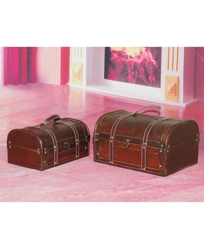 Vintiquewise Decorative Wooden Treasure Boxes, Set of 2 - Macy's