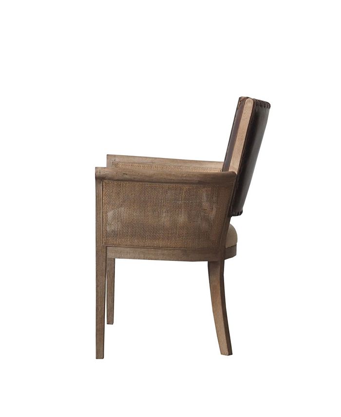 Burnham Home Designs Amelia Arm Chair with Leather Back - Macy's