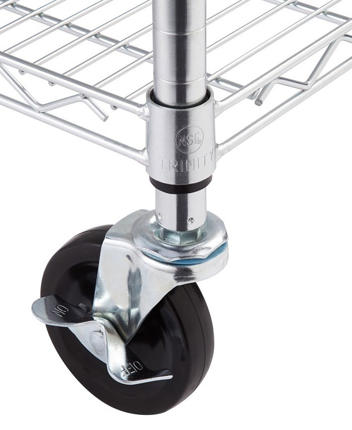 TRINITY 6-Tier Wire Shelving Rack with NSF Includes Wheels and Back ...