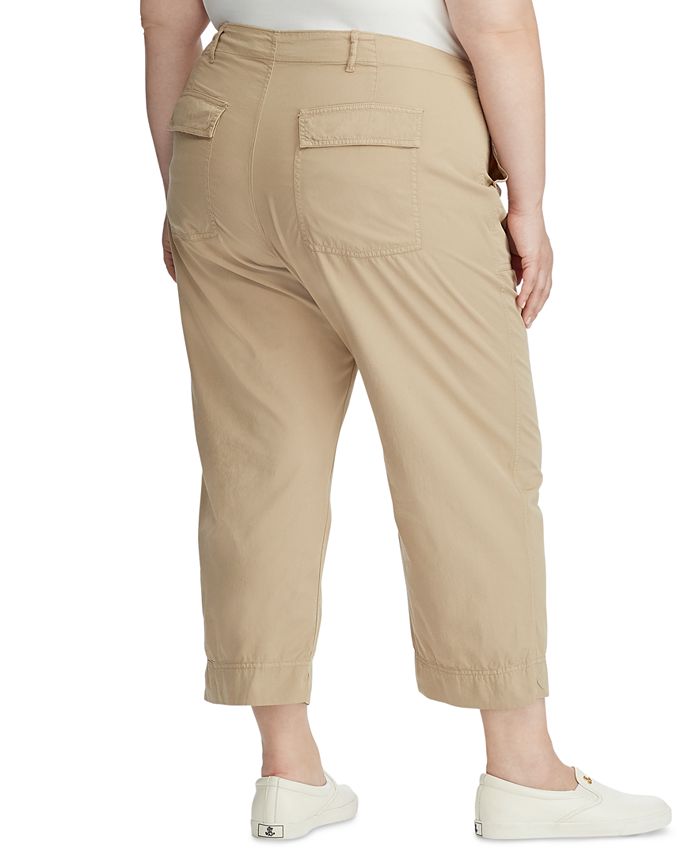 Lauren Ralph Lauren Plus Size Cotton Twill Straight Pants - Macy's