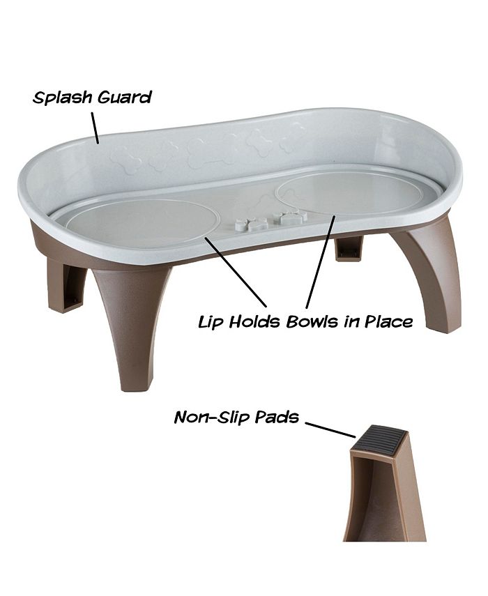 PetMaker Elevated Pet Feeding Tray With Splash Guard and Non-Skid By ...