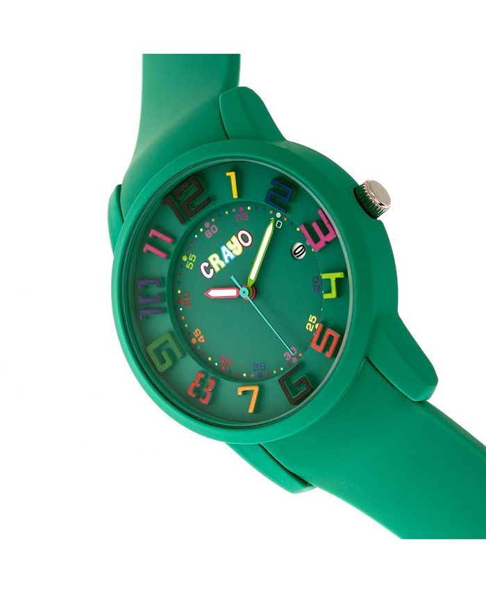 Crayo Unisex Festival Teal Silicone Strap Watch 41mm - Macy's