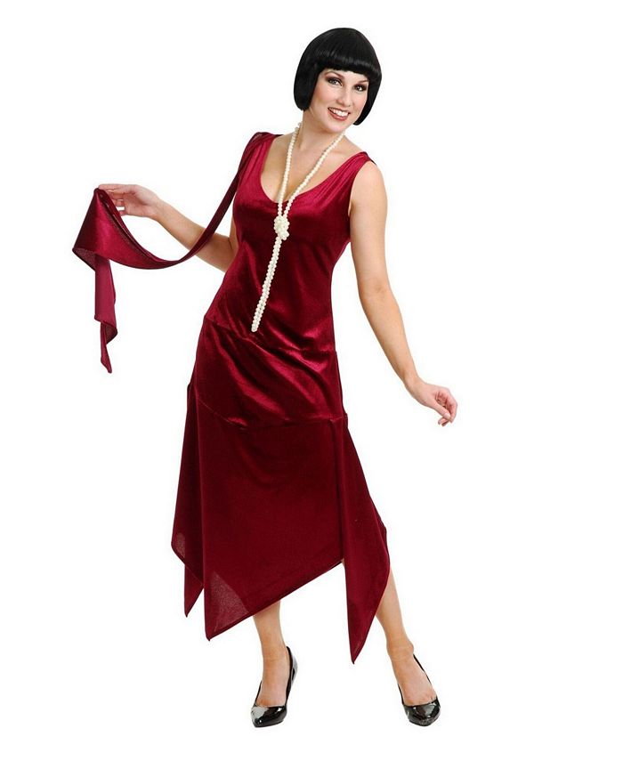 BuySeasons Women's Sandy Speak Easy Flapper Maroon Adult Costume - Macy's
