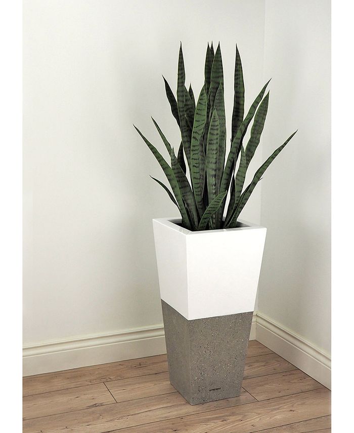 Le Present Lux Betona Fiberglass Planter Tapered 28" - Macy's