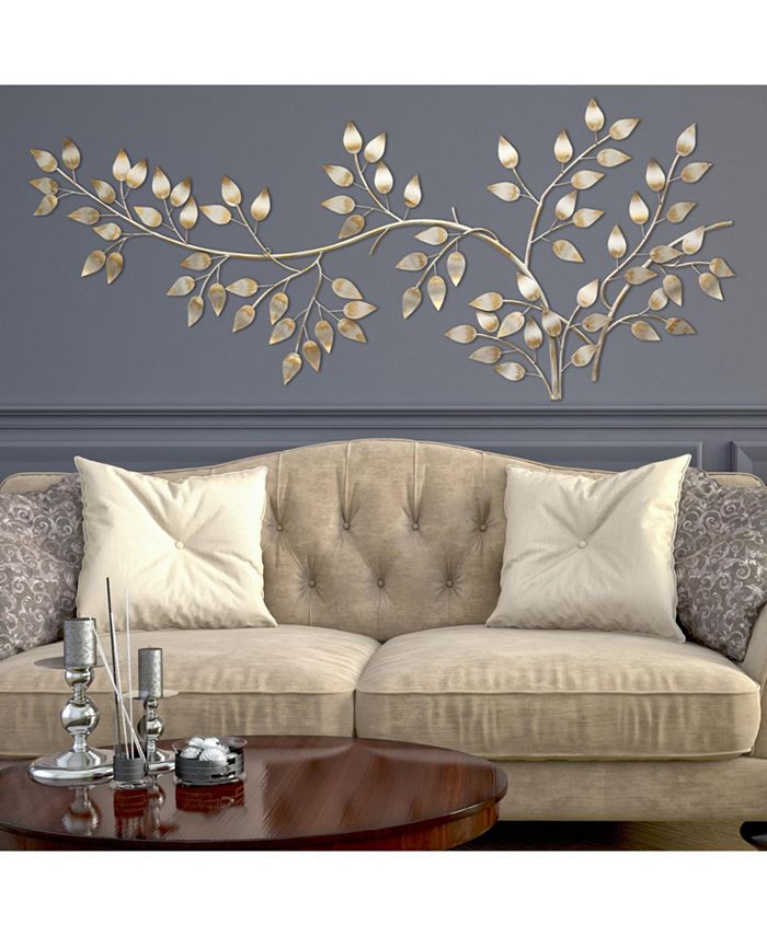 Stratton Home Décor Stratton Home Decor Brushed Gold Flowing Leaves ...