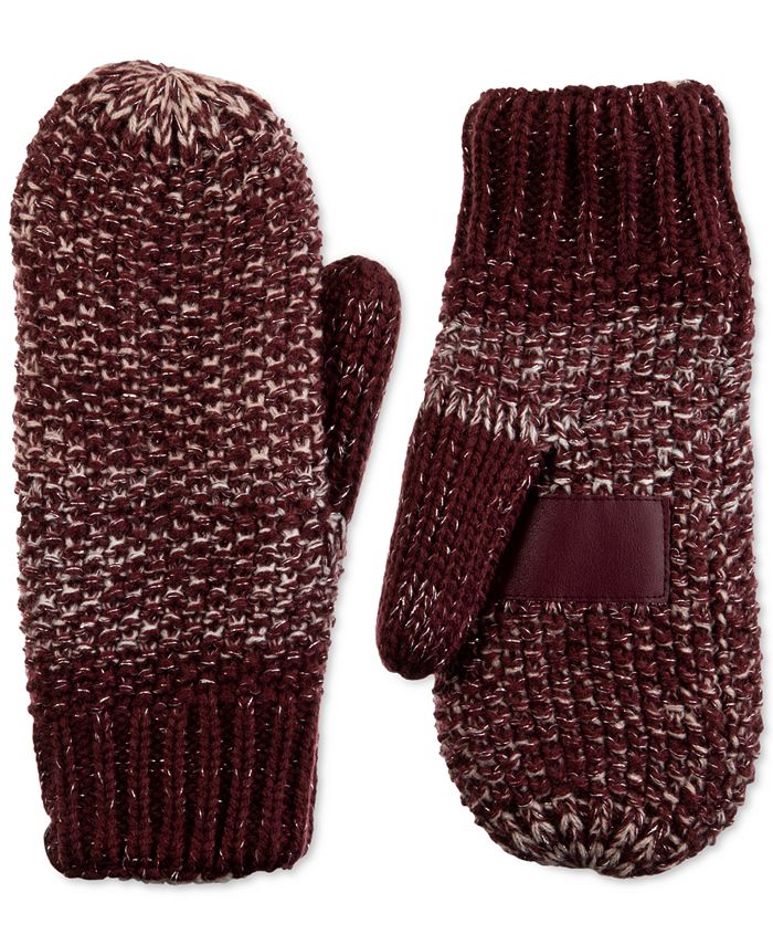 Isotoner Signature Women's Acrylic Knit Lurex Mittens - Macy's