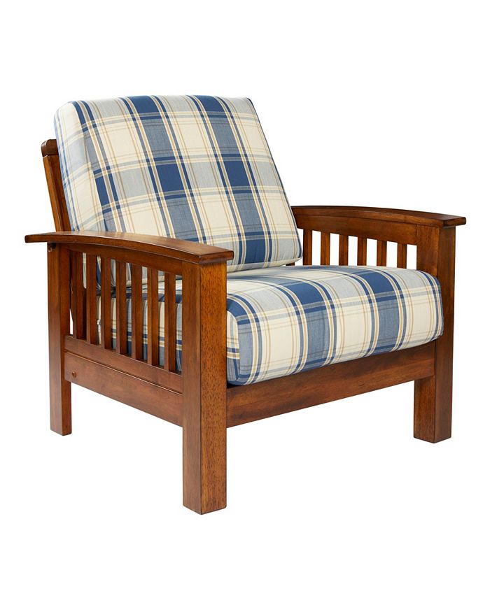 Handy Living Maison Hill Mission Style Arm Chair with Exposed Wood ...