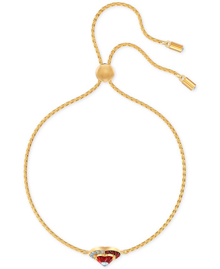 Swarovski Gold-Tone Crystal Heart Slider Bracelet - Macy's