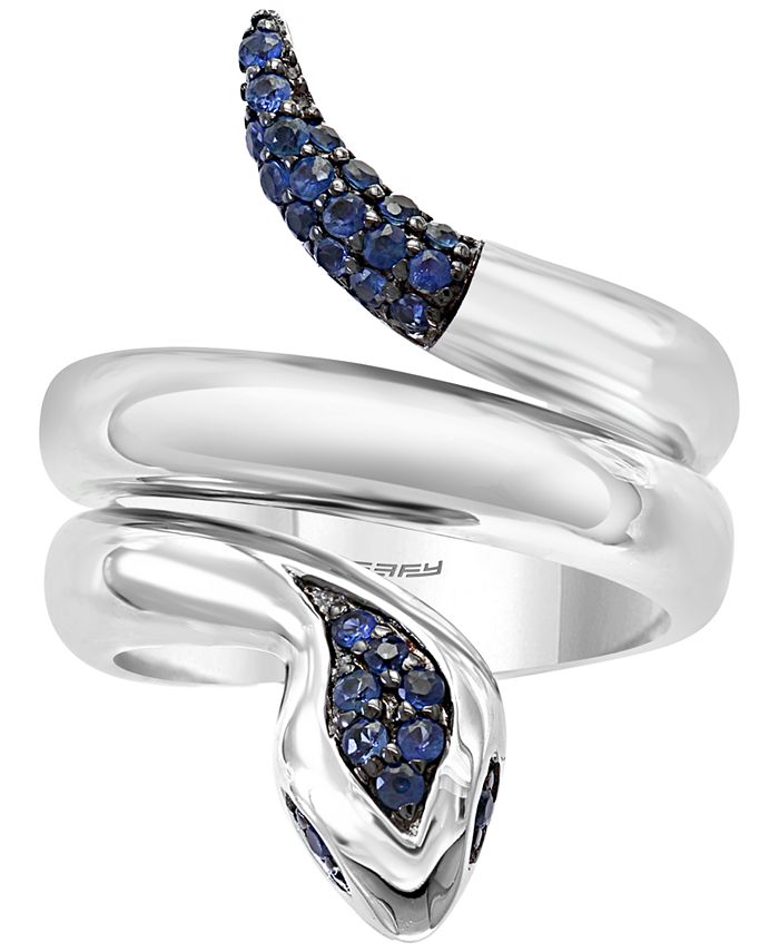 EFFY Collection EFFY® Sapphire Snake Ring (1/3 ct. t.w.) in Sterling ...