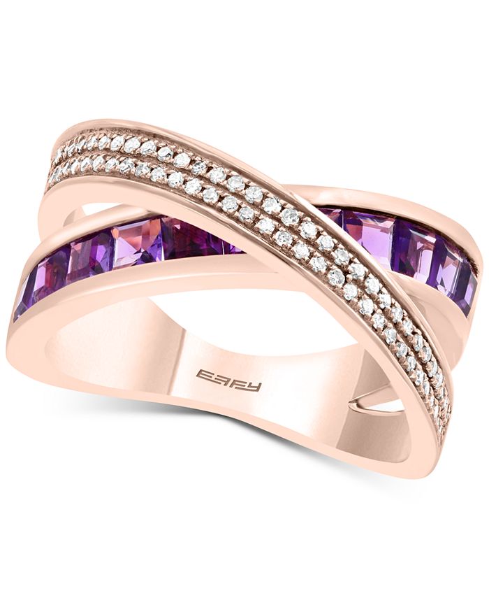 EFFY Collection EFFY® Amethyst (1-1/10 ct. t.w.) & Diamond (1/5 ct. t.w ...