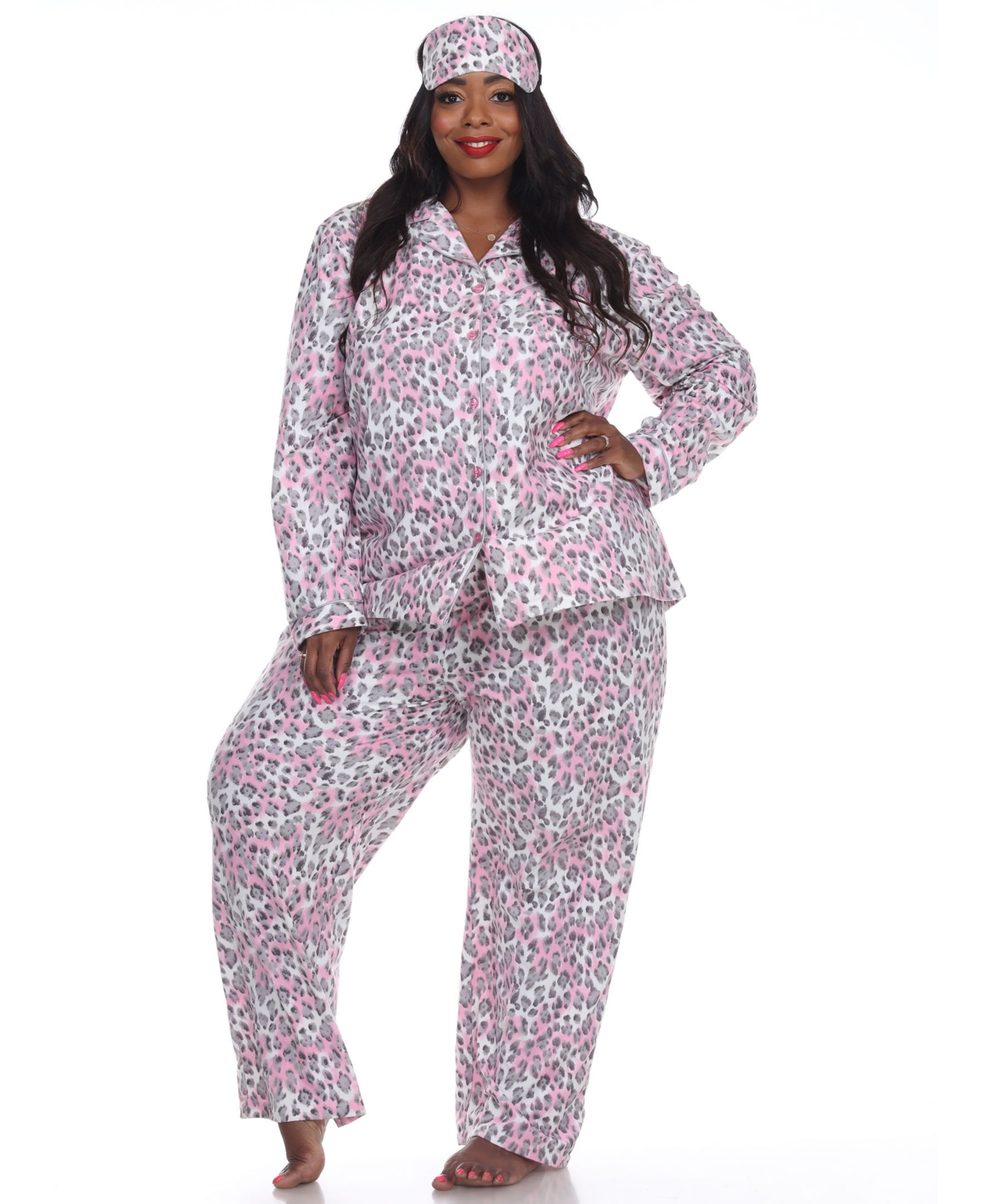 Click here for White Mark Plus Size 3-Piece Pajama Set - Grey prices