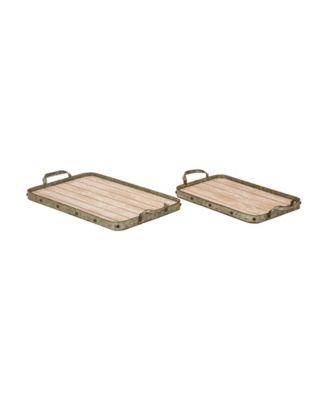 Glitzhome Decorative Wood Tray - Macy's