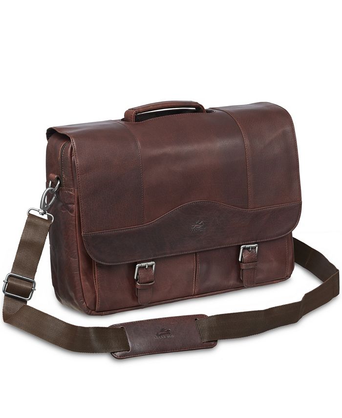 Mancini Buffalo Collection Porthole Laptop/ Tablet Briefcase - Macy's