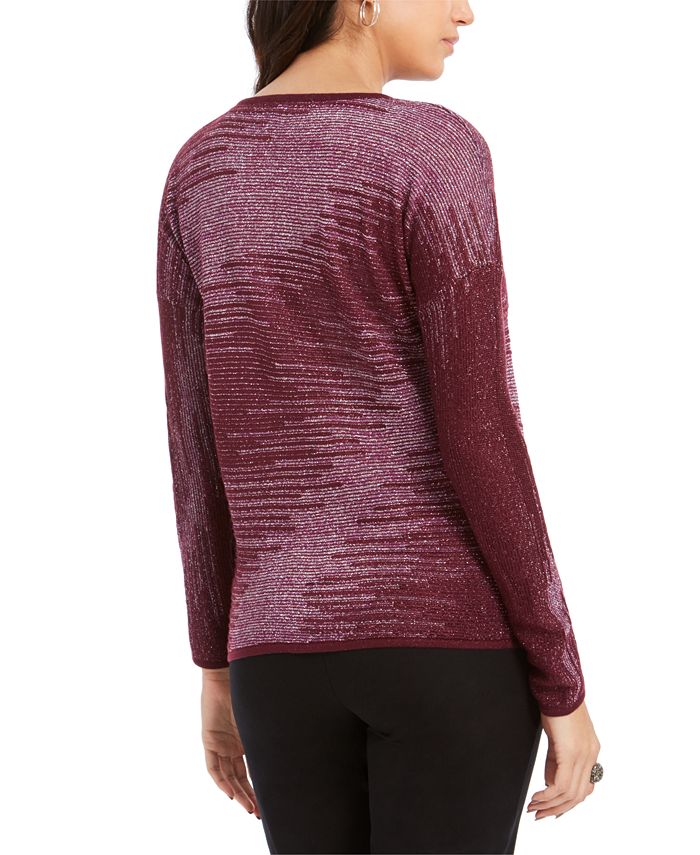 JM Collection Metallic-Knit Top, Created for Macy's - Macy's
