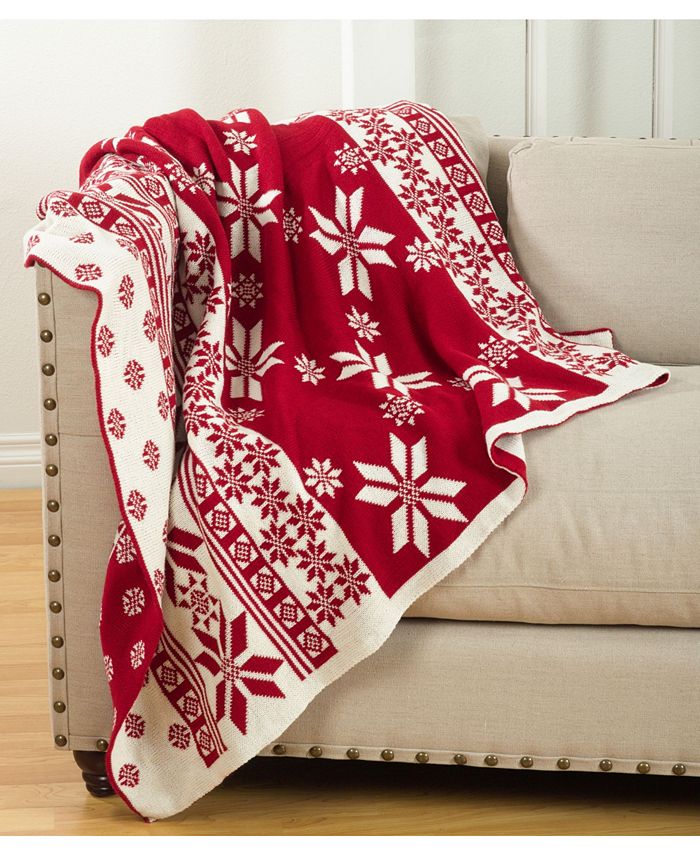 Saro Lifestyle Christmas Design Throw - Macy's