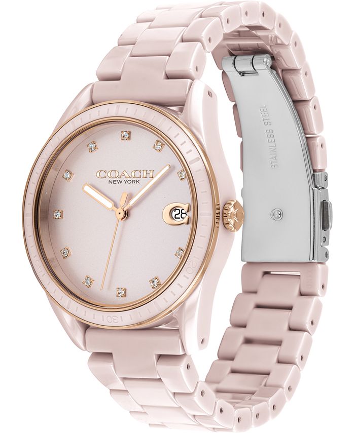 COACH Women's Preston Blush Ceramic Bracelet Watch 36mm - Macy's